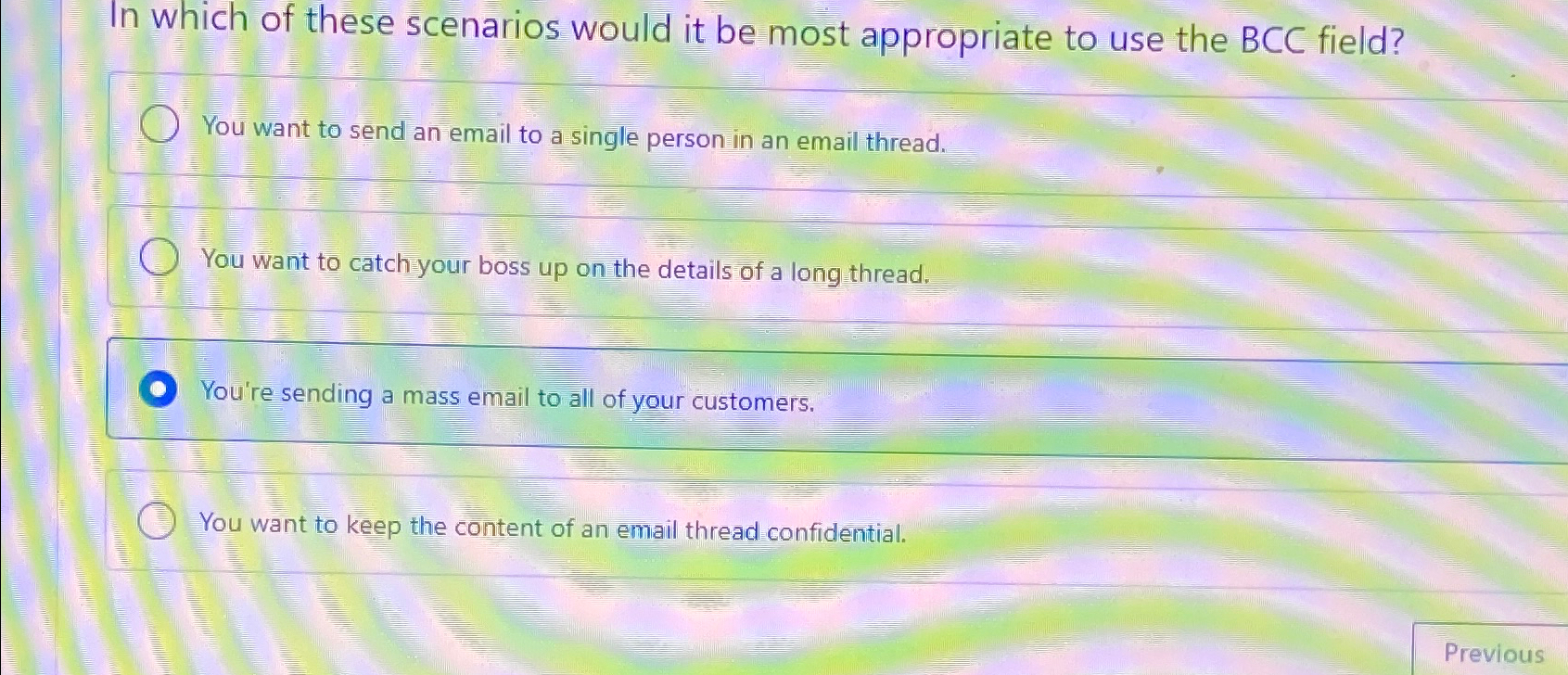 Solved In which of these scenarios would it be most | Chegg.com