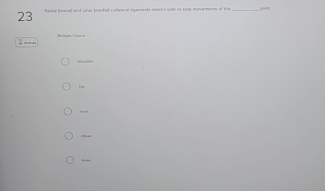 Solved 23Radial (lateral) ﻿and ulnar (medial) ﻿collateral | Chegg.com