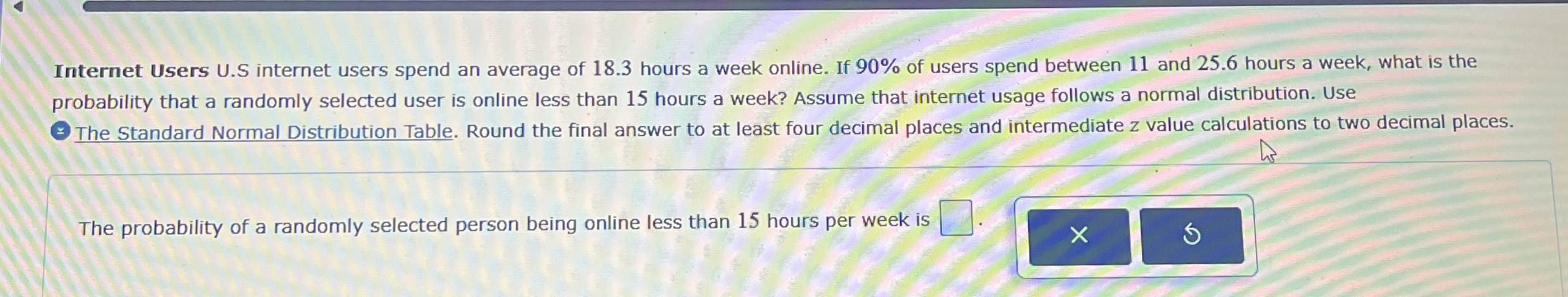 Solved Internet Users U.S internet users spend an average of | Chegg.com