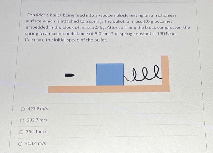 Solved Consider a bullet being fired into a wooden block, | Chegg.com