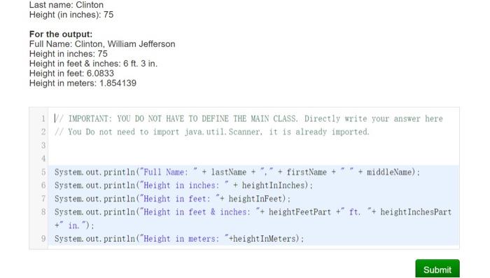 Solved Height conversion Complete the following code in | Chegg.com