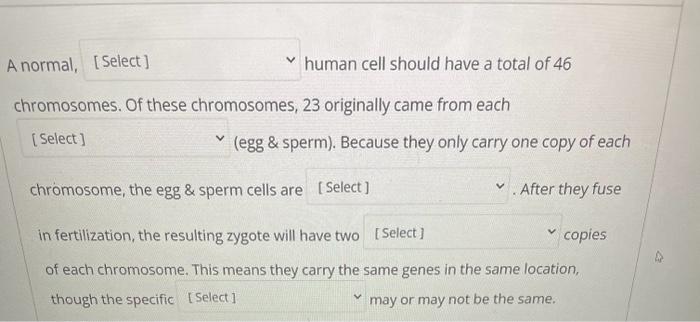 Solved A normal, human cell should have a total of 46 | Chegg.com