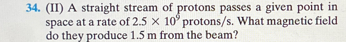 Solved (II) ﻿A straight stream of protons passes a given | Chegg.com