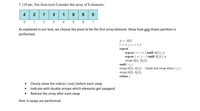 Solved 3. (10 pts. Not from text) Consider this array of 8 | Chegg.com