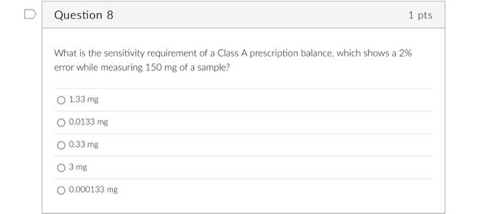 Solved What is the sensitivity requirement of a Class A | Chegg.com
