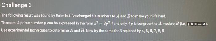 Solved Challenge 3 The following result was found by Euler, | Chegg.com
