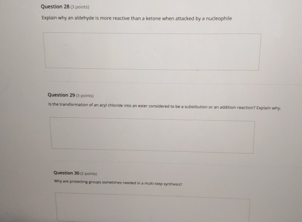 Solved Question 28 (3 points) Explain why an aldehyde is | Chegg.com