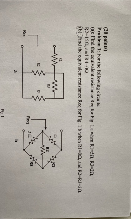 Solved (20 points) Problem 1: For the following circuits. | Chegg.com