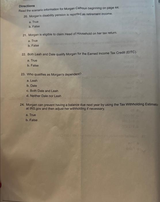 Solved Interview Notes - Morgan is single and 46 years old. | Chegg.com