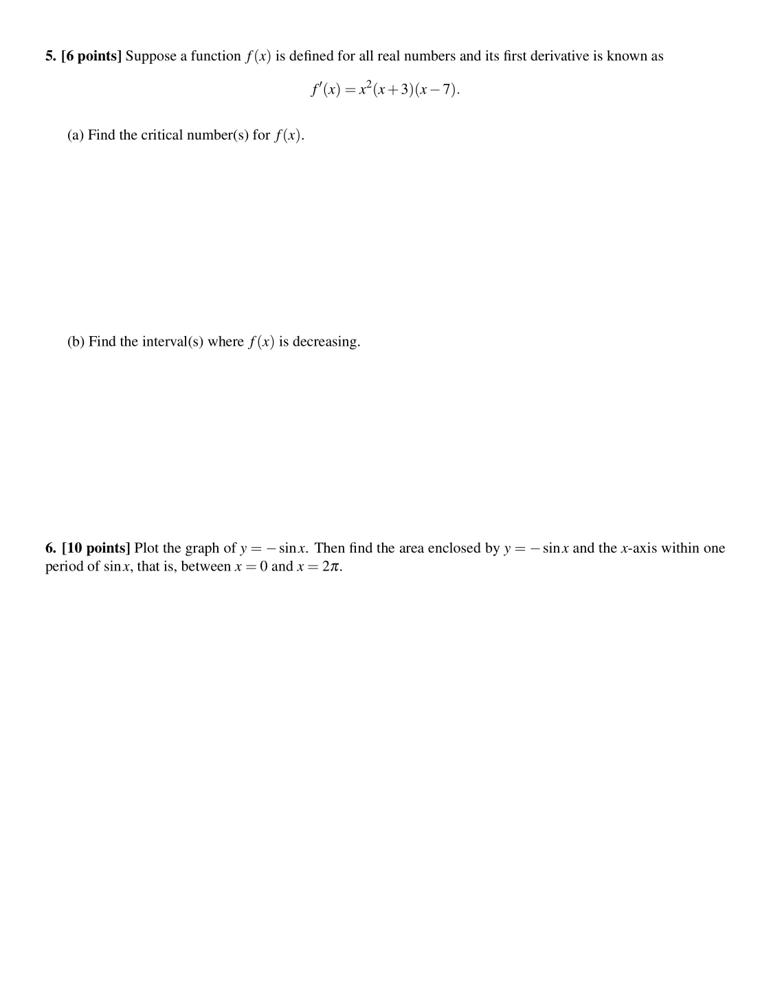 Solved [6 ﻿points] ﻿Suppose a function f(x) ﻿is defined for | Chegg.com