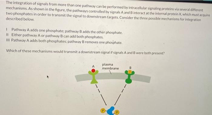 Solved The integration of signals from more than one pathway | Chegg.com