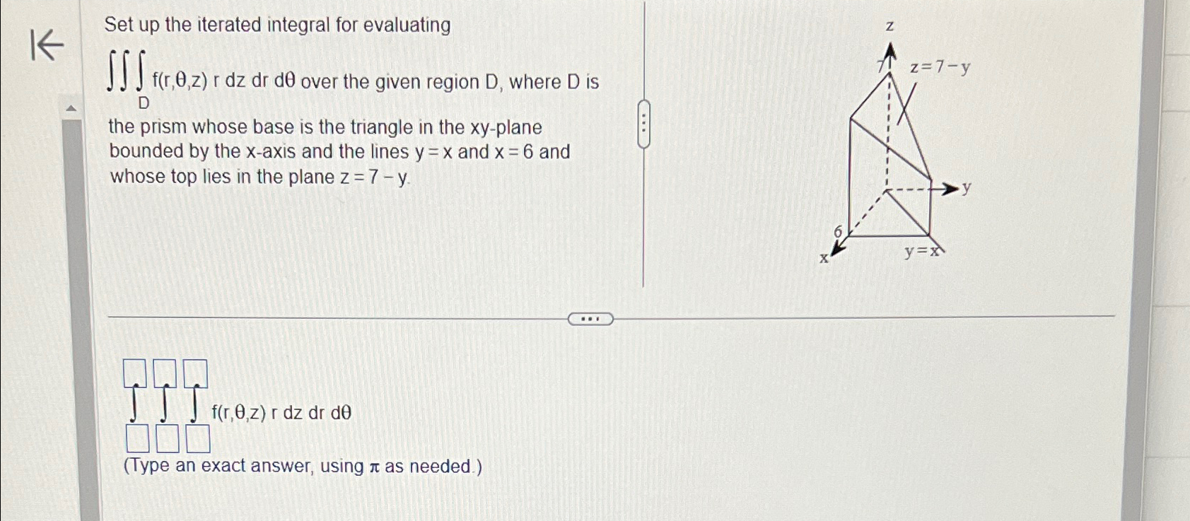 Solved Set up the iterated integral for evaluating | Chegg.com
