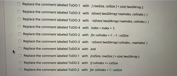 Solved HIS LCIO. function odds = getAllOdds twoDArray) % | Chegg.com