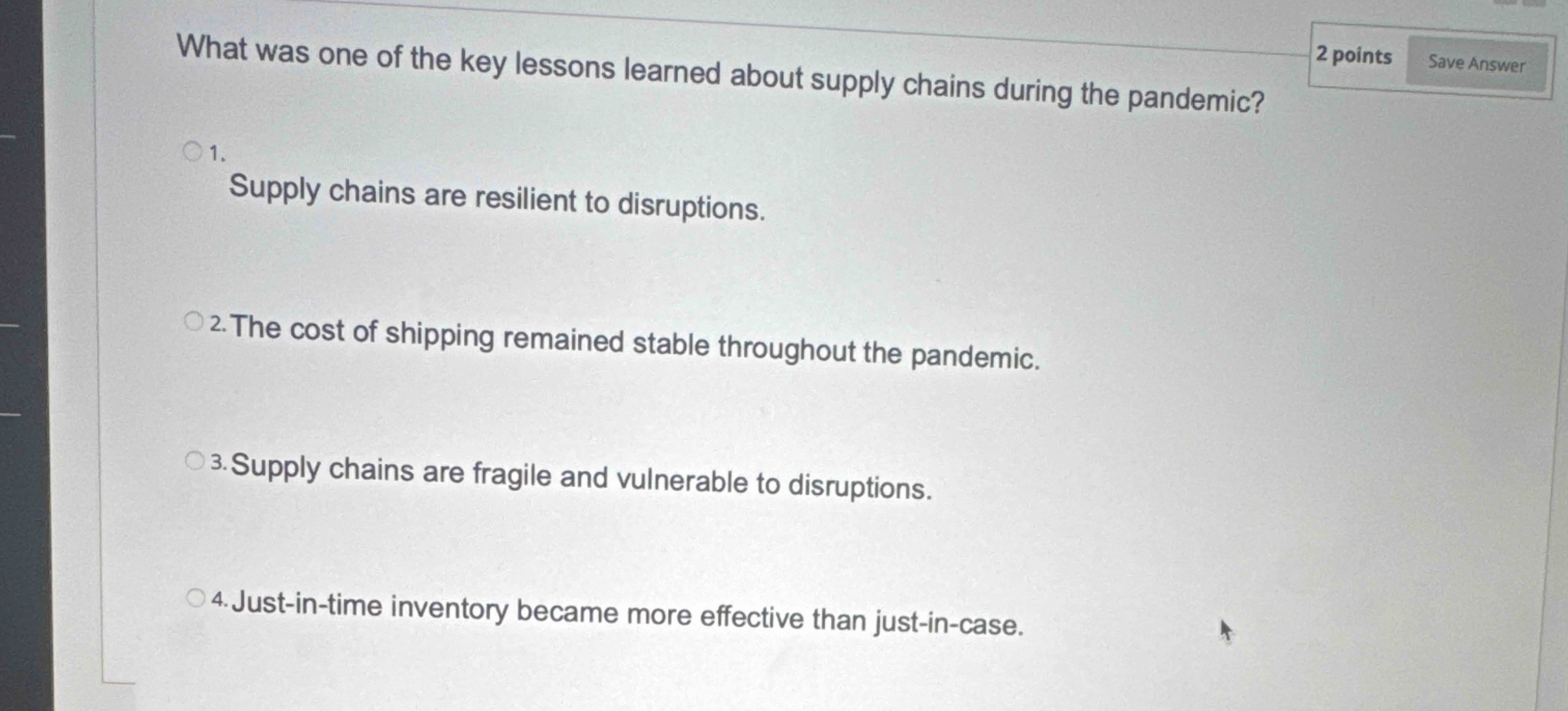 Solved What was one of the key lessons learned about supply | Chegg.com