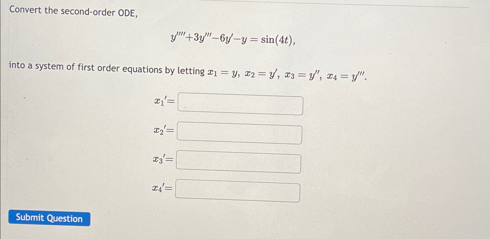 Solved Convert the second-order | Chegg.com