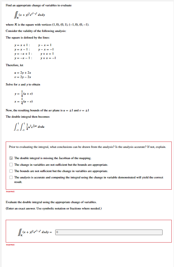 Solved Find an appropriate change of variables to | Chegg.com