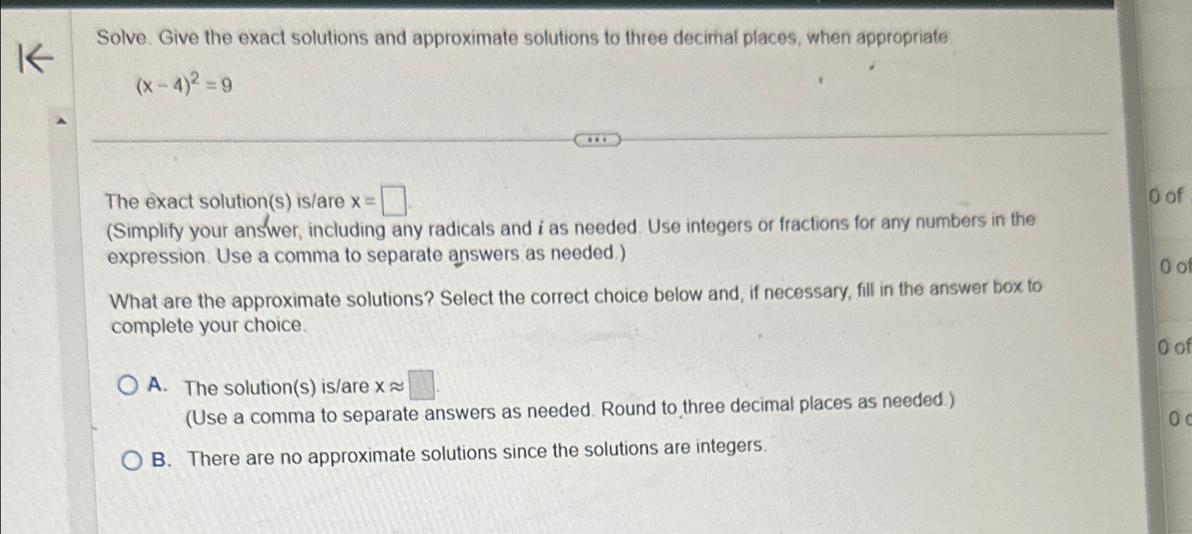 Solved Solve. Give the exact solutions and approximate | Chegg.com