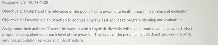 Solved Objective 1: Understand the relevance of the public | Chegg.com