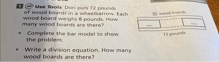 Solved 1 MP Use Tools Dori puts 72 pounds of wood boards in | Chegg.com