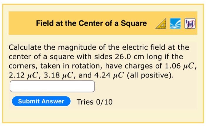 Solved Field at the Center of a Square Calculate the | Chegg.com
