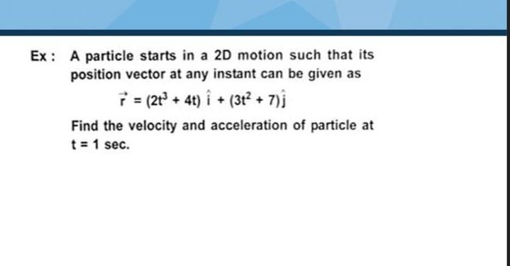 Solved Ex: A particle starts in a 2D motion such that its | Chegg.com