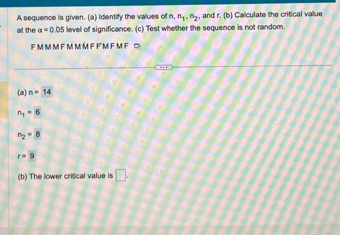 Solved A sequence is given. (a) Identify the values of | Chegg.com