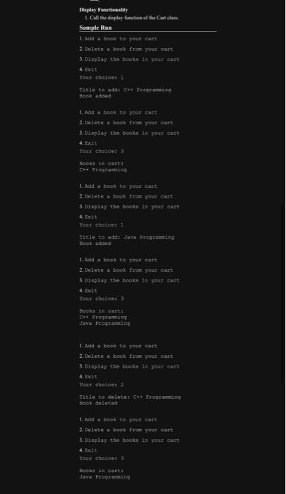 Solved C++I need 4 files a book.h book.cpp Cart.h Cart.cpp | Chegg.com