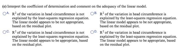 Solved answer the following : (b) Construct a residual plot | Chegg.com