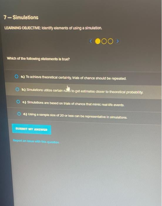 Solved 7-Simulations LEARNING OBJECTIVE: Identify elements | Chegg.com
