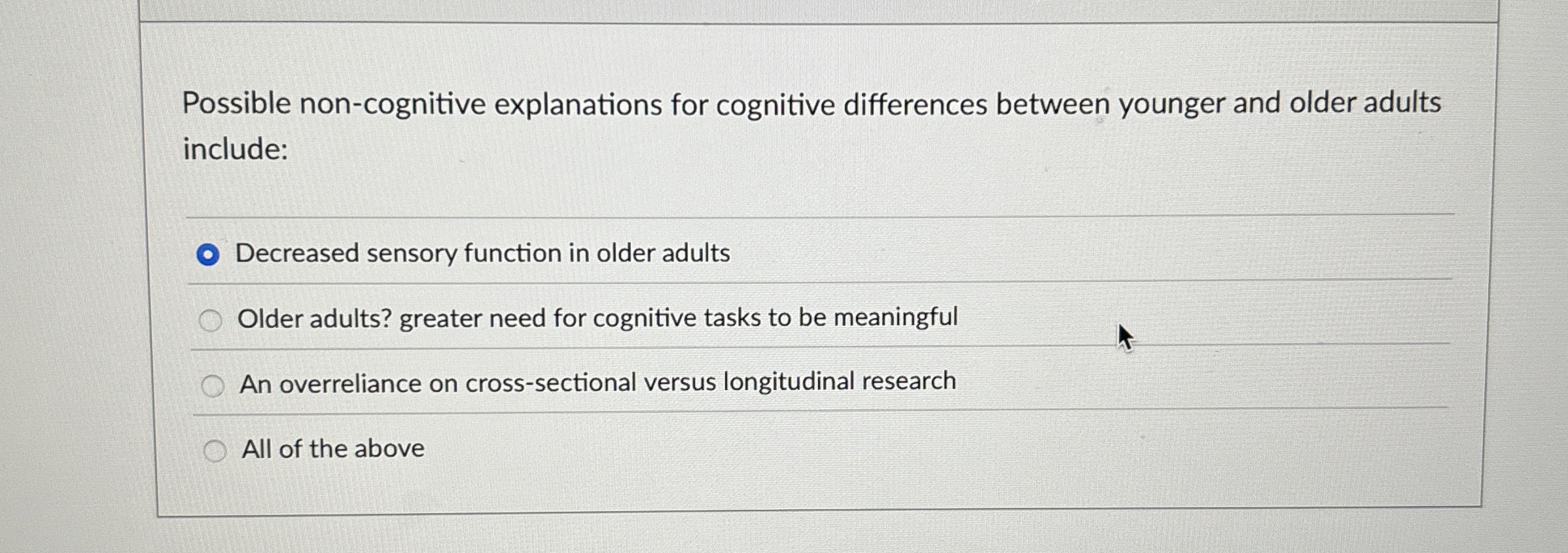 Solved Possible non-cognitive explanations for cognitive | Chegg.com