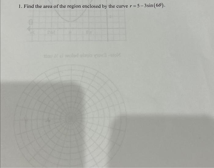 Solved 1. Find the area of the region enclosed by the curve | Chegg.com