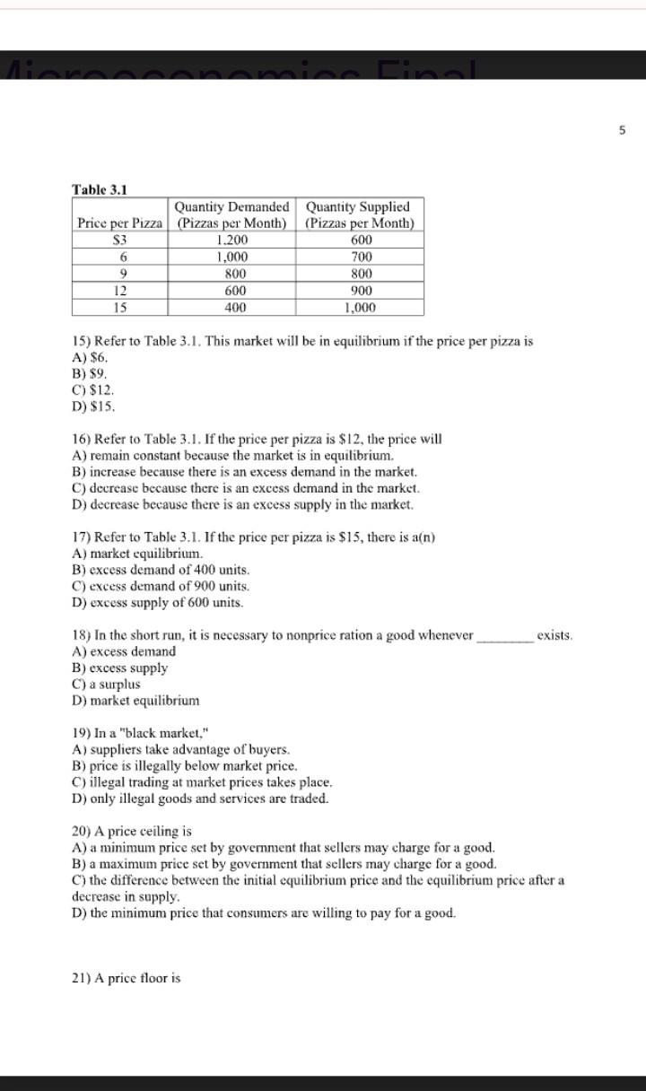 Solved Circle the most appropriate answer for each question. | Chegg.com