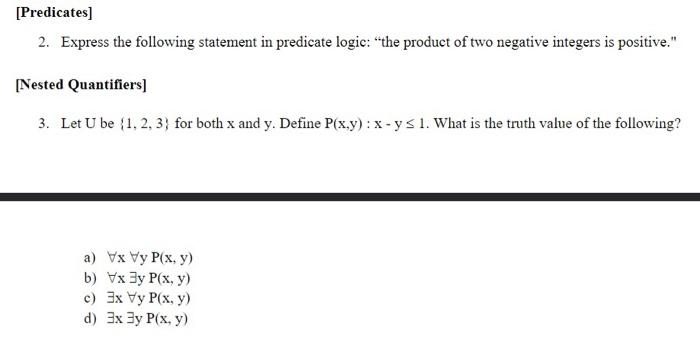 Solved 2. Express the following statement in predicate | Chegg.com