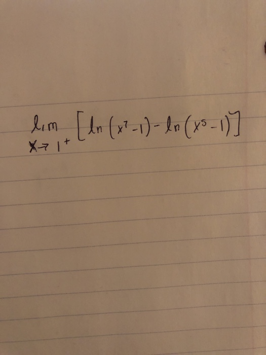 Solved lim [ln (x²-1)-lo (x3 -1)] X71 + | Chegg.com