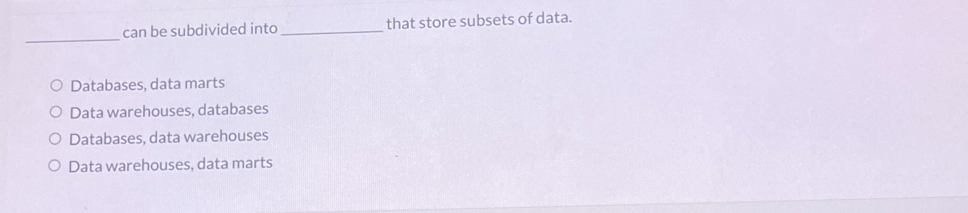 Solved can be subdivided into that store subsets of | Chegg.com