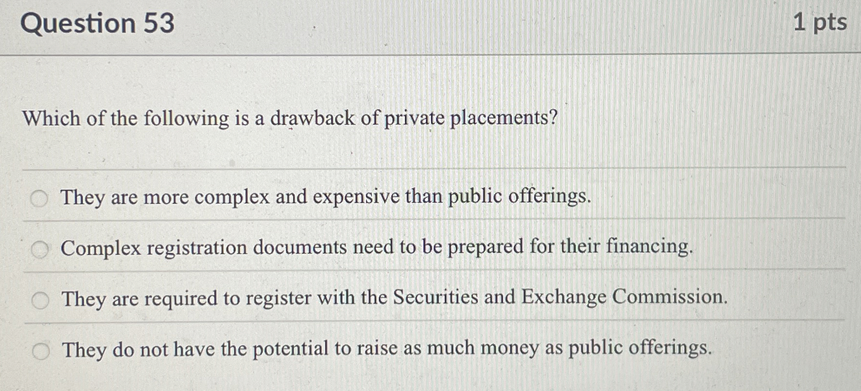 Solved Question 531 ﻿ptsWhich of the following is a drawback | Chegg.com