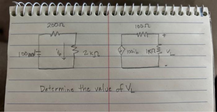Solved Determine the value of VL | Chegg.com