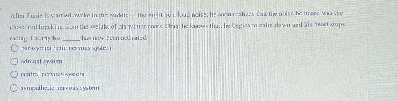 Solved After Jamie is startled awake in the middle of the | Chegg.com