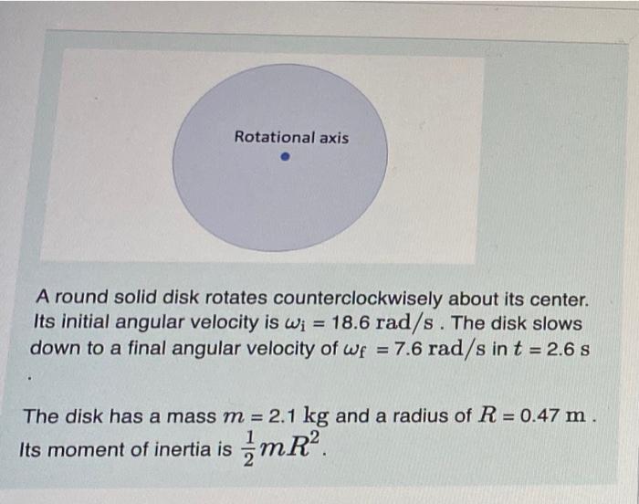 Solved Rotational axis A round solid disk rotates | Chegg.com