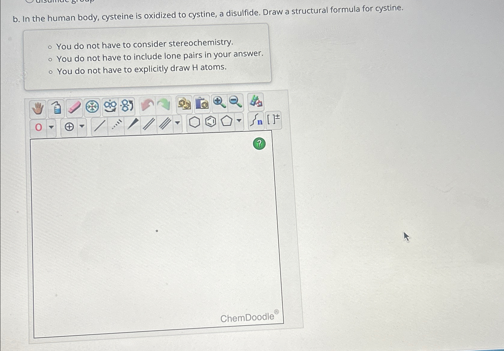 Solved b. ﻿In the human body, cysteine is oxidized to | Chegg.com