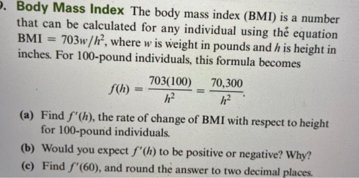 Solved 2. Body Mass Index The body mass index (BMI) is a | Chegg.com