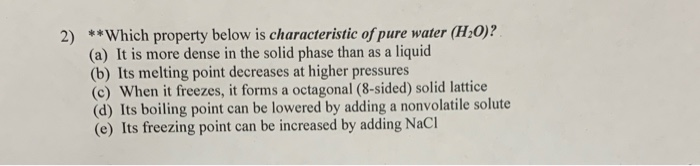 Solved *Which property below is characteris tic of pure | Chegg.com