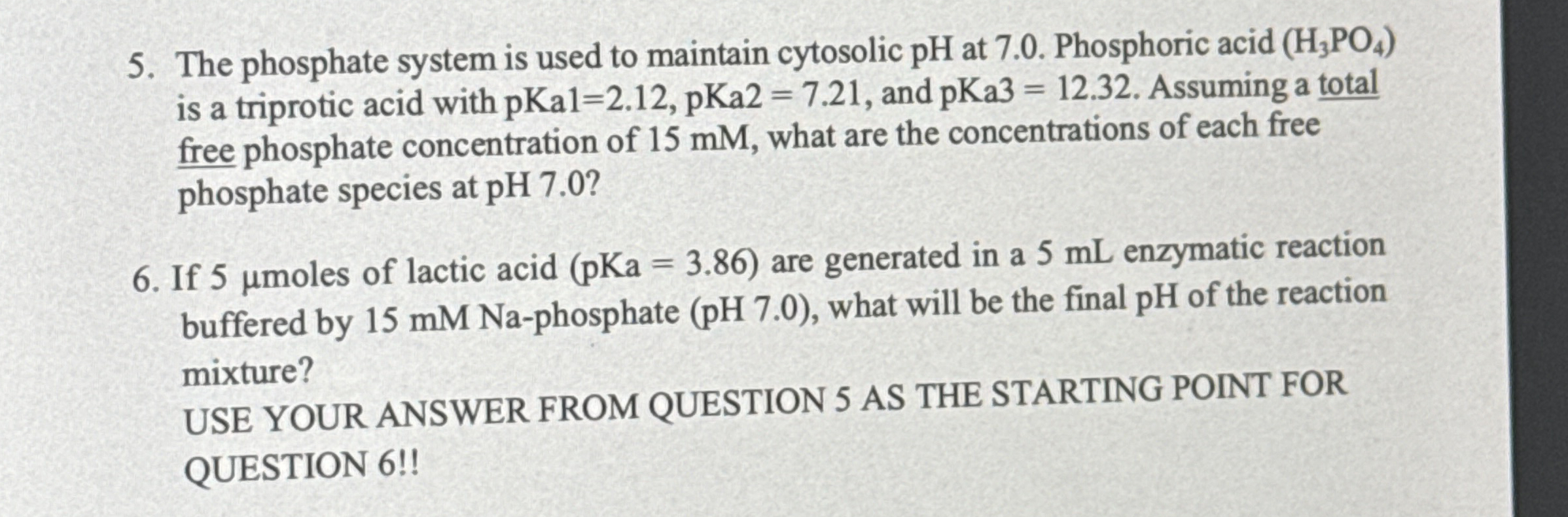 Solved The phosphate system is used to maintain cytosolic pH | Chegg.com