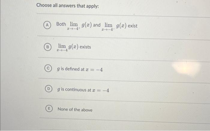 Solved Function g is graphed. Select all correct statements | Chegg.com