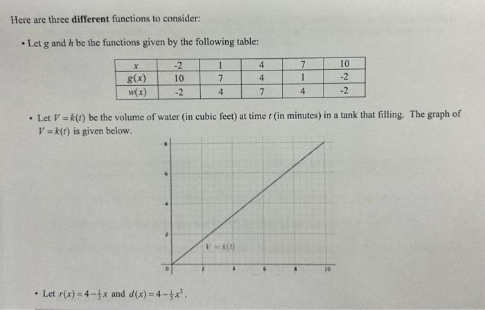 Here are three different functions to consider: - Let | Chegg.com