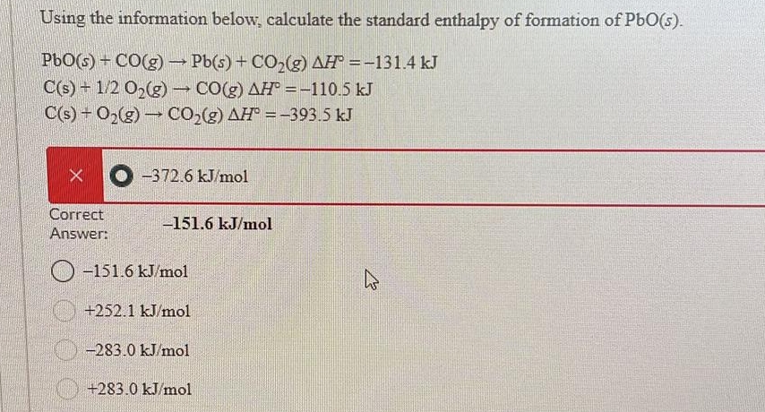 Solved Using the information below, calculate the standard | Chegg.com