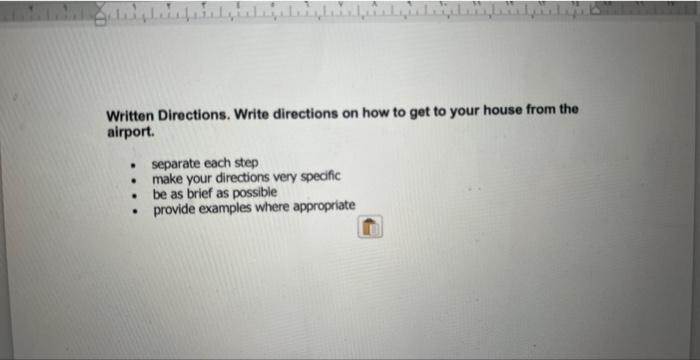 Written Directions. Write directions on how to get to | Chegg.com