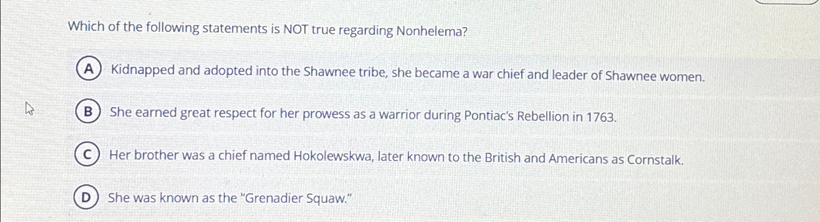 Solved Which of the following statements is NOT true | Chegg.com