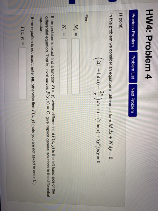 Solved HW4: Problem 4 Previous Problem Problem List Next | Chegg.com