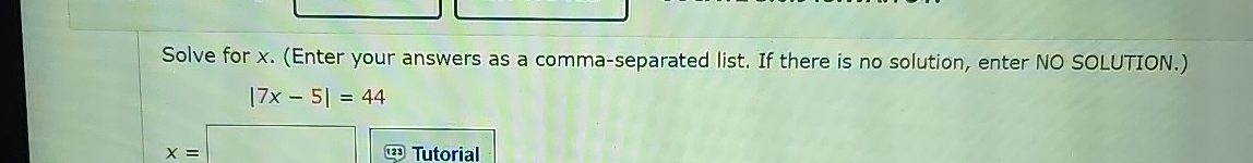 Solved Solve for x. (Enter your answers as a comma-separated | Chegg.com